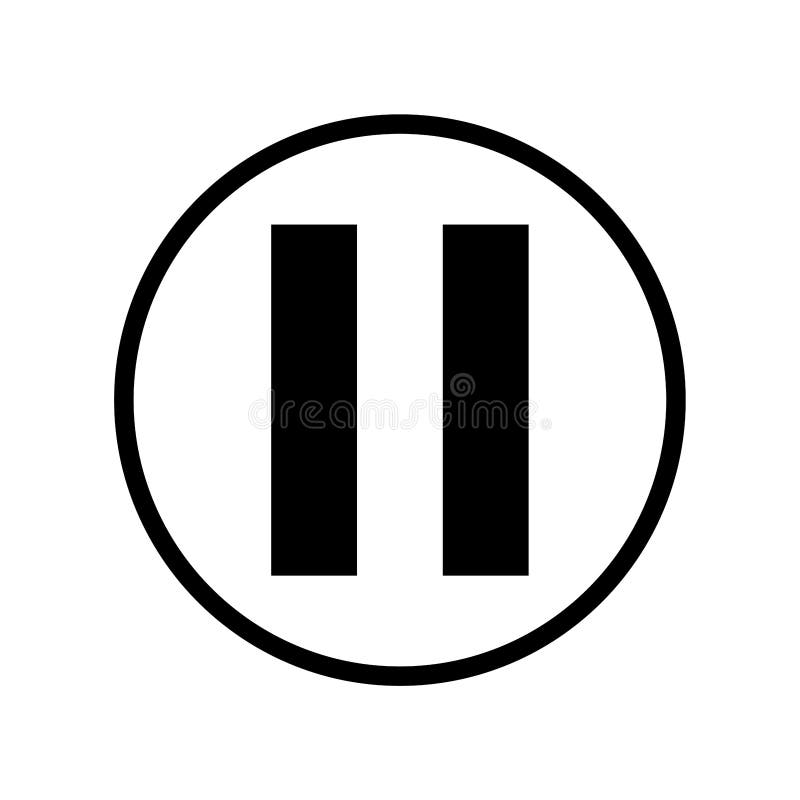 Pause Icon Glassy Green Round Button Illustration Stock Vector ...