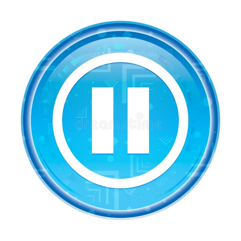 Pause Icon Natural Aqua Cyan Blue Round Button Stock Illustration ...