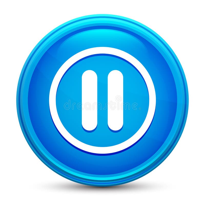 Pause Icon Starburst Shiny Blue Round Button Illustration Design ...