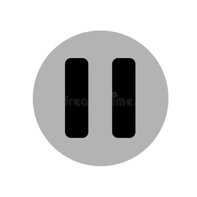 Pause Icon Illustration. Black and Gray Icon. Vector Illustration Stock ...