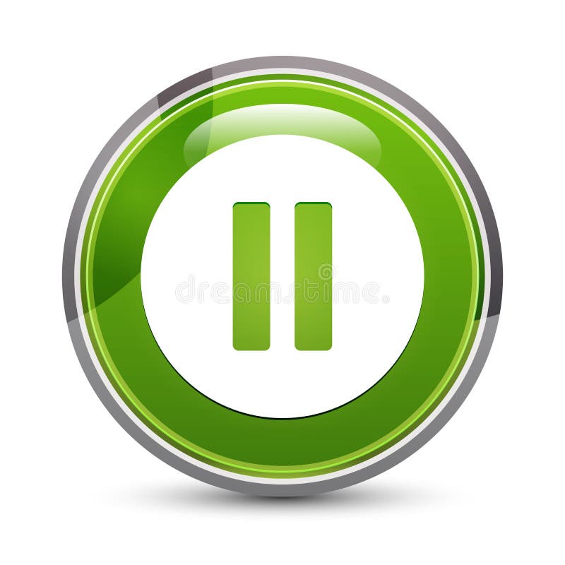 Pause Icon Elegant Green Round Button Vector Illustration Stock Vector ...