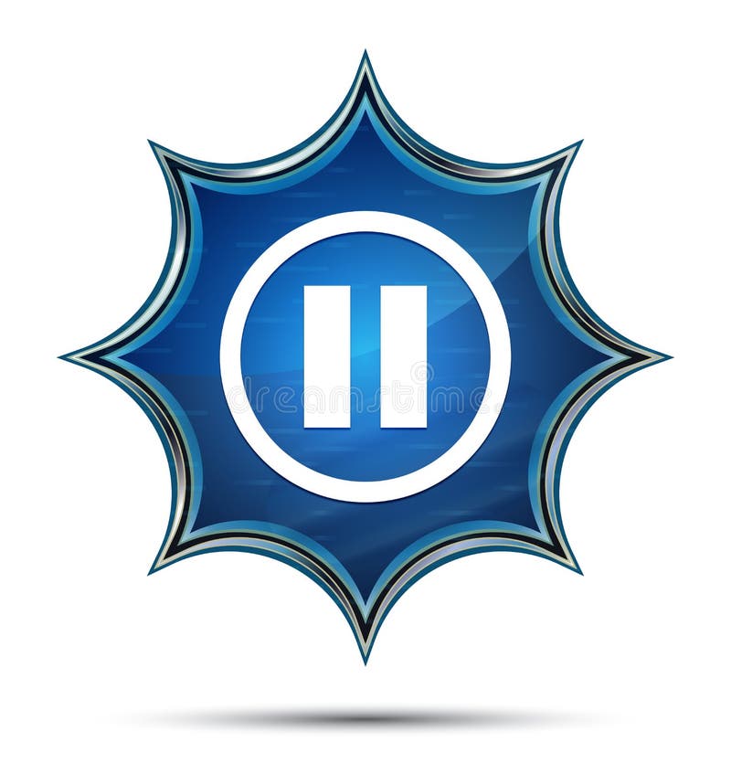 Pause Icon Magical Glassy Sunburst Blue Button Stock Illustration ...