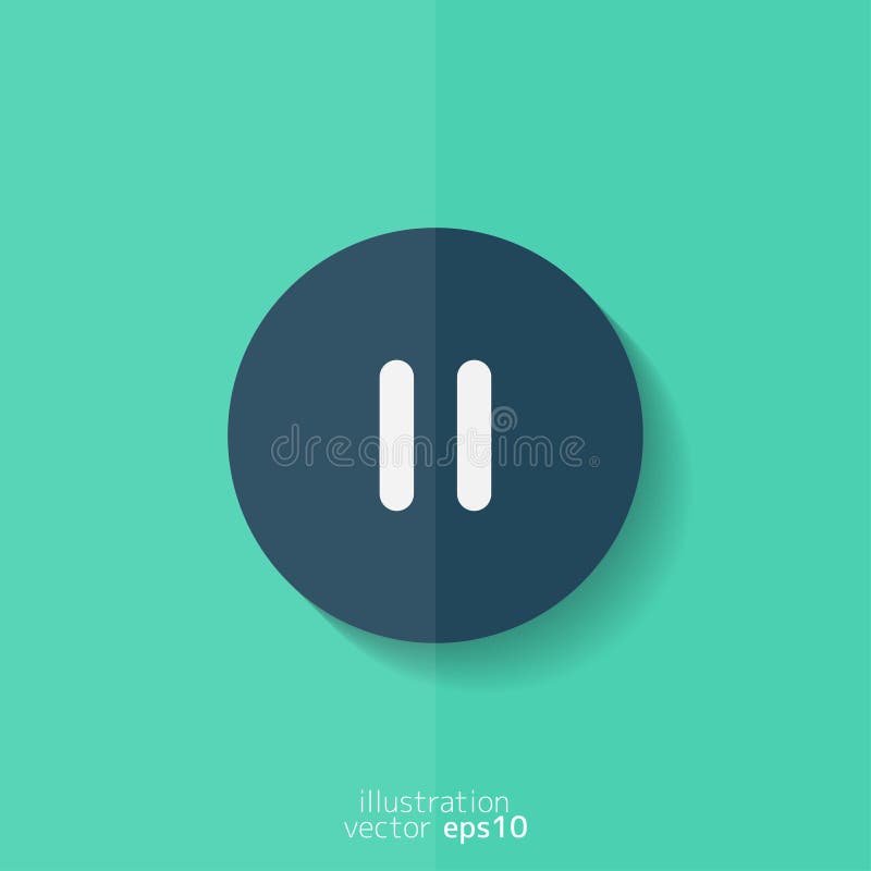 Pause Icon.Meida Player Button. Flat Design. Stock Vector ...