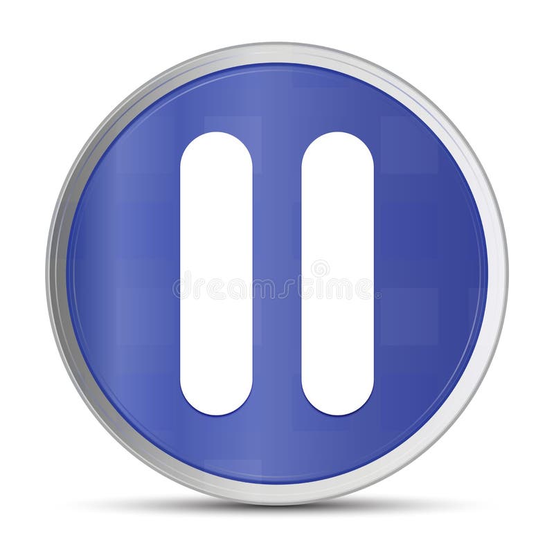 Pause Icon Prime Blue Round Button Vector Illustration Design Silver ...