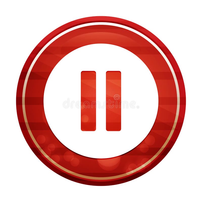 Pause Icon Futuristic Blue Round Button Vector Illustration Stock ...