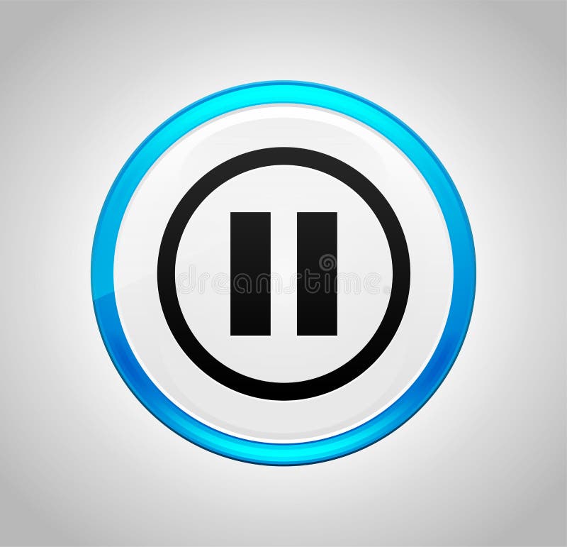 Pause Icon Natural Aqua Cyan Blue Round Button Stock Illustration ...