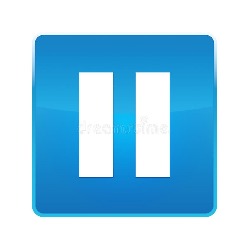 Pause Icon Natural Aqua Cyan Blue Round Button Stock Illustration ...