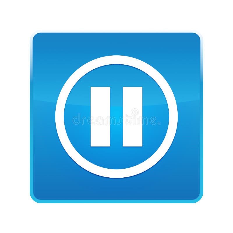 Pause Icon Natural Aqua Cyan Blue Round Button Stock Illustration ...
