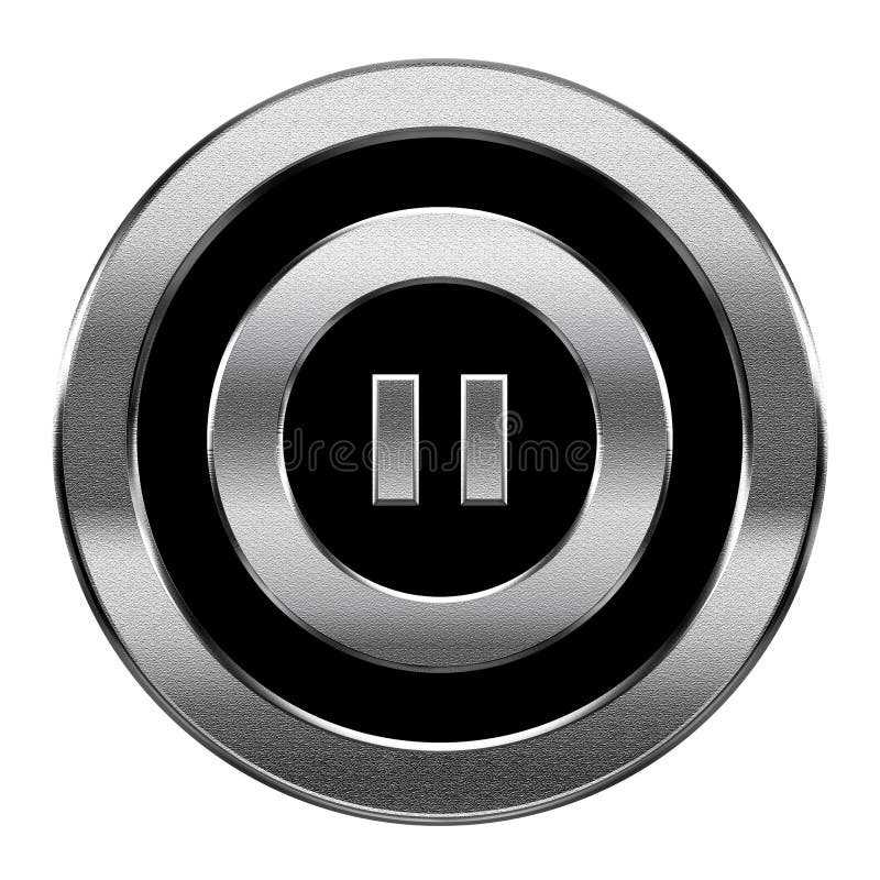 Pause Icon Elegant Green Round Button Vector Illustration Stock Vector ...