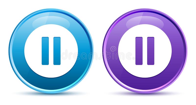 Pause Icon Elegant Green Round Button Vector Illustration Stock Vector ...