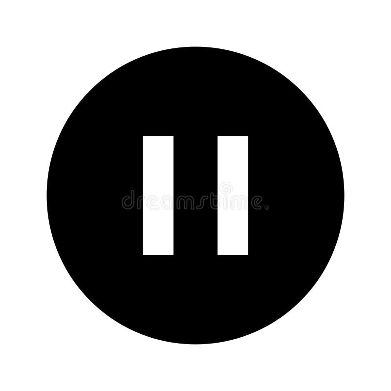 Pause Icon, Pause Symbol in Circle Shape, Pause for Graphic Media Stock ...