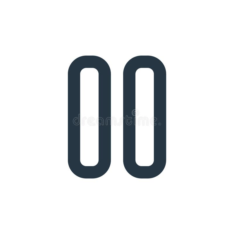 Pause Icon Vector from Essentials Ui Concept. Thin Line Illustration of ...