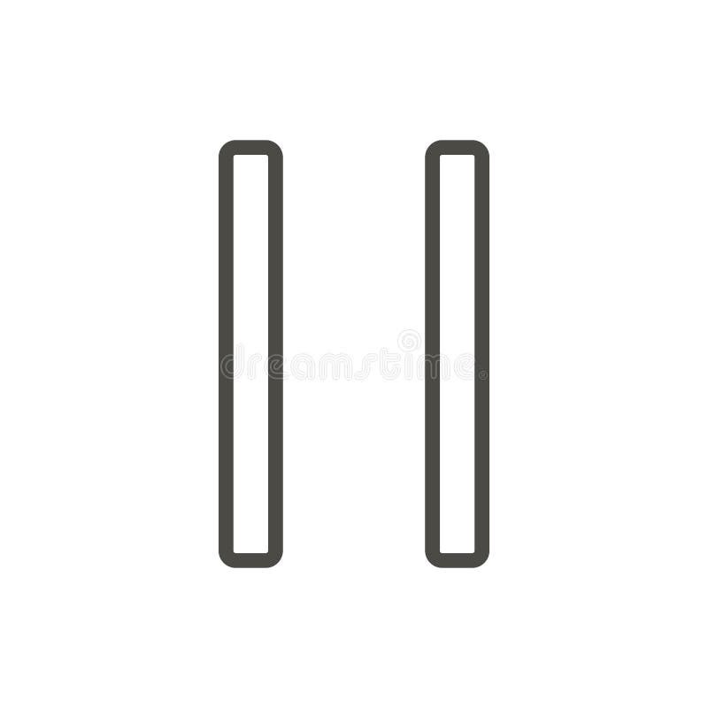 Pause Icon Vector. Line Symbol Stock Vector - Illustration of mobile ...