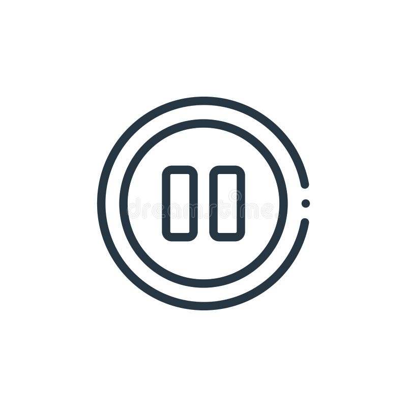 Pause Icon Vector from Music Concept. Thin Line Illustration of Pause ...