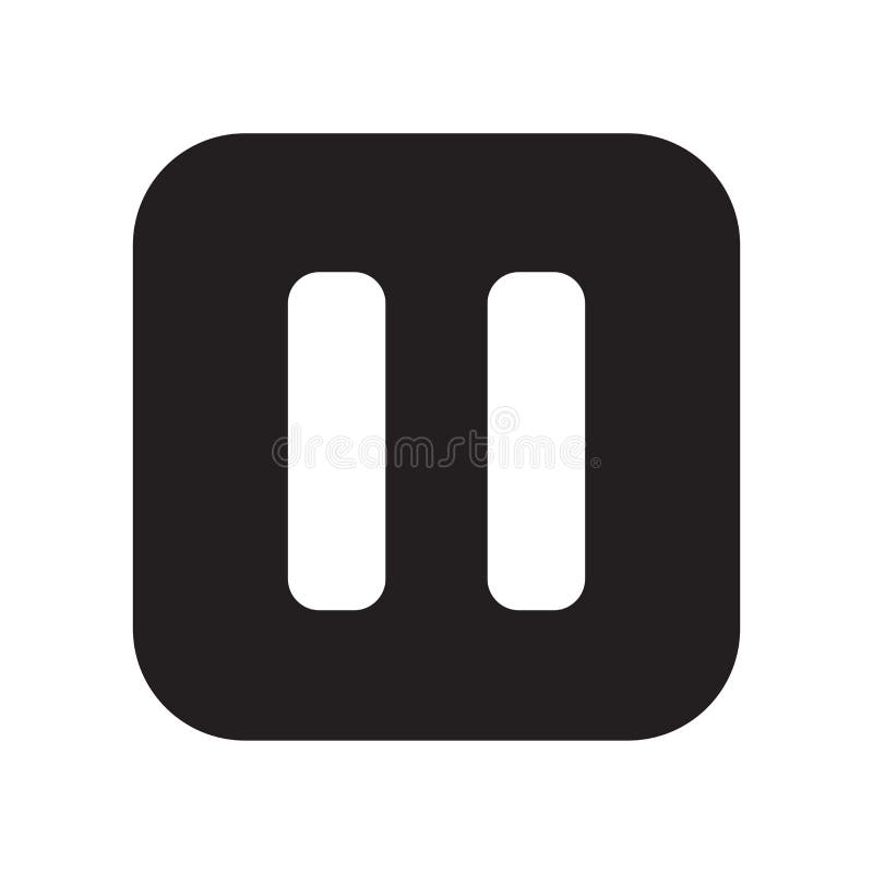 Pause Icon Vector Sign and Symbol Isolated on White Background Stock ...