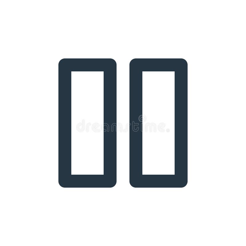 Pause Icon Vector from User Interface Concept. Thin Line Illustration ...