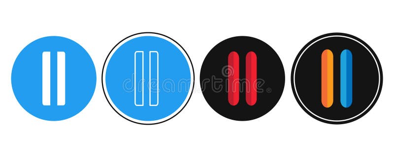 Pause Icons or Volume Icons in Various Color Schemes. Stock ...