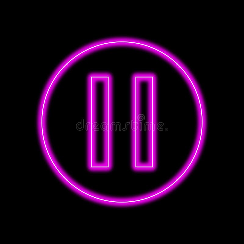 Stop Sign Pink Neon Symbol on Black Background Stock Illustration ...