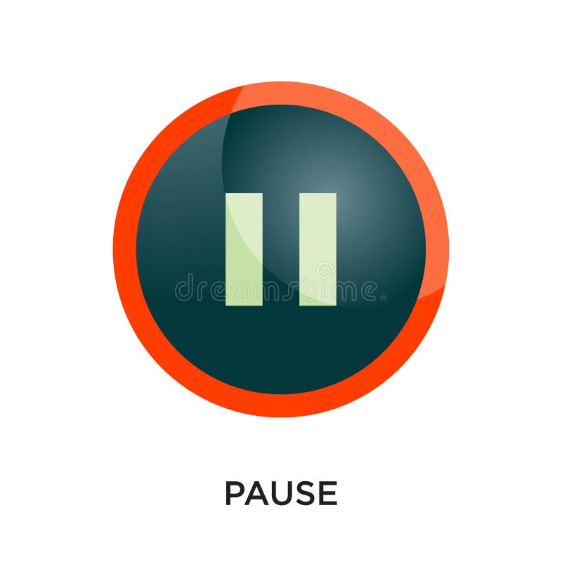 Orange Black Play Pause Button Icon Vector Stock Vector - Illustration ...