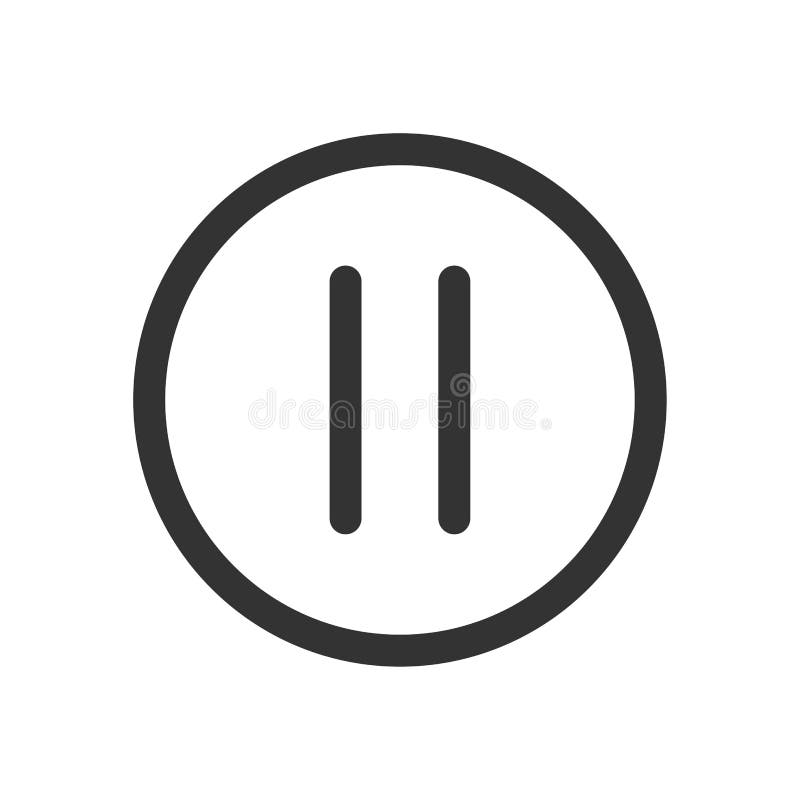 Pause Media Button Icon. Music and Video Click Shape Symbol Stock ...