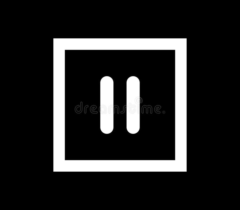 Pause Music Icon Illustrated Stock Illustration - Illustration of media ...