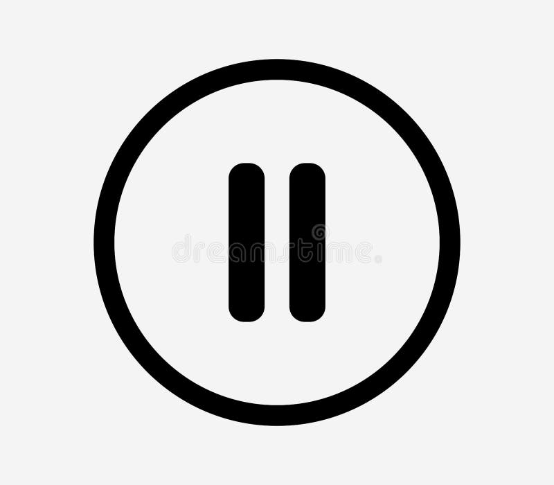 Pause Music Icon Illustrated Stock Illustration - Illustration of ...