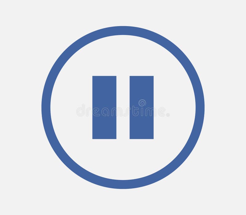 Pause Music Icon Illustrated Stock Illustration - Illustration of media ...