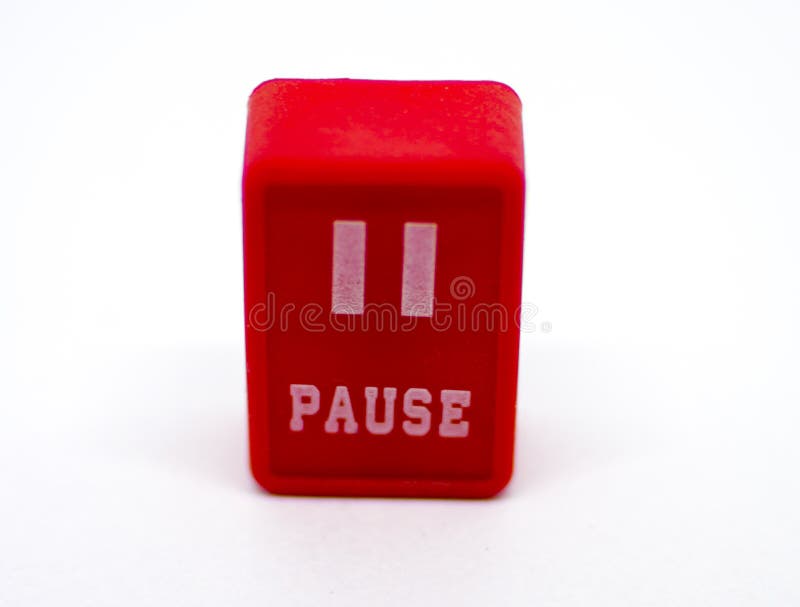 Pause red button stock photo. Image of button, design - 118355626