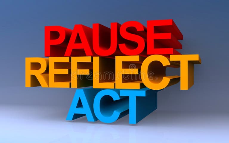 Pause reflect act on blue stock illustration. Illustration of personal ...