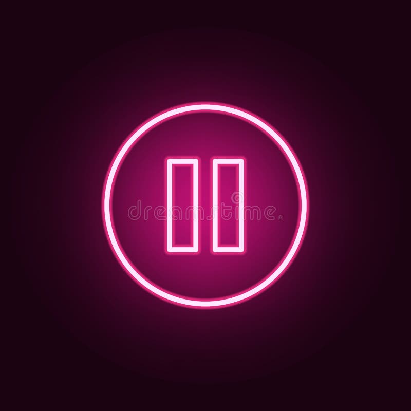 Pause Sign in a Circle Multi Color Style Icon. Simple Thin Line ...