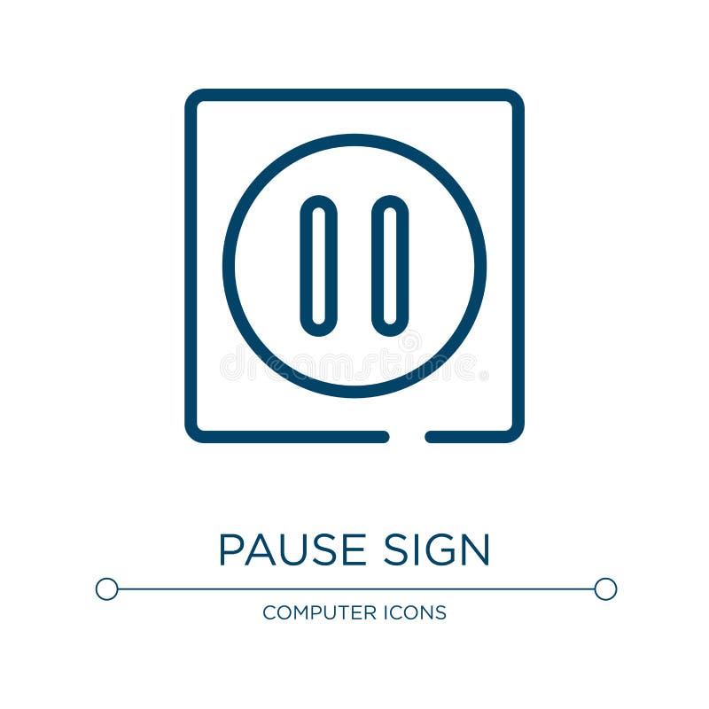 Pause Sign Icon. Linear Vector Illustration from Computer and Media ...