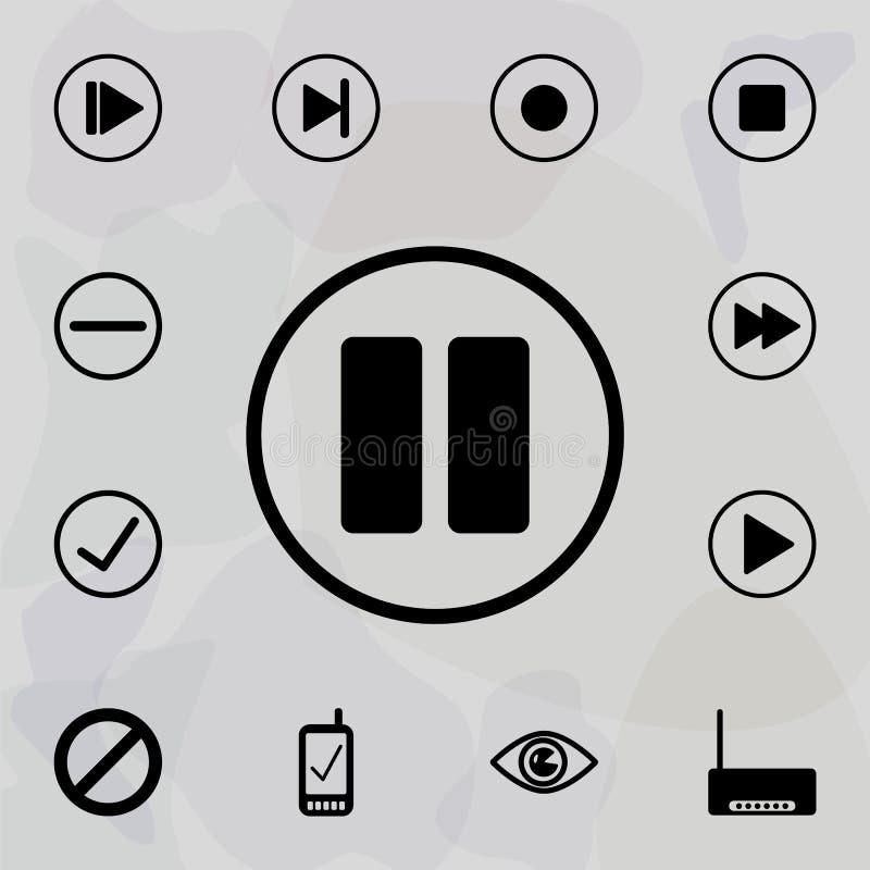 Pause Sign Multi Color Style Icon. Simple Thin Line, Outline Vector of ...