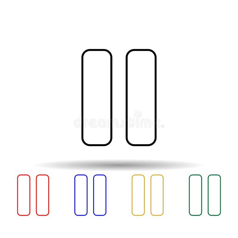 Pause Sign Multi Color Style Icon. Simple Thin Line, Outline Vector of ...