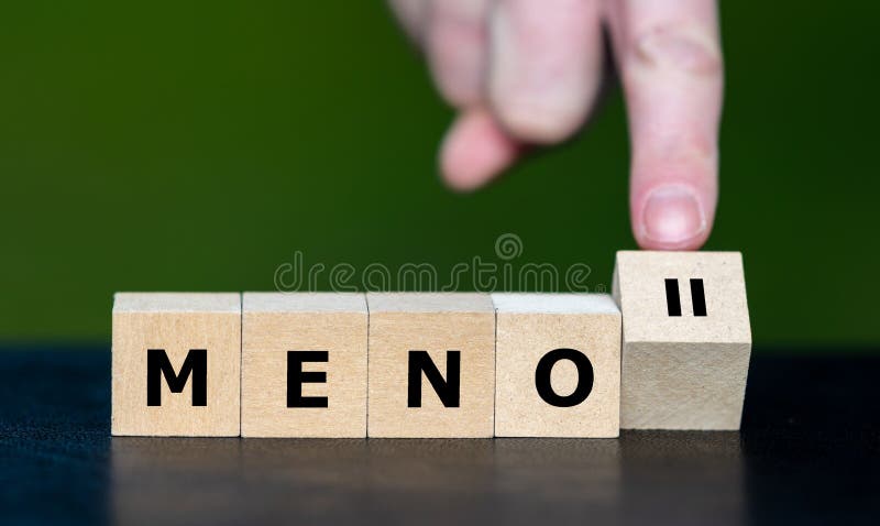 The Pause Symbol and the Word Meno Form the Expression Menopause. Stock ...