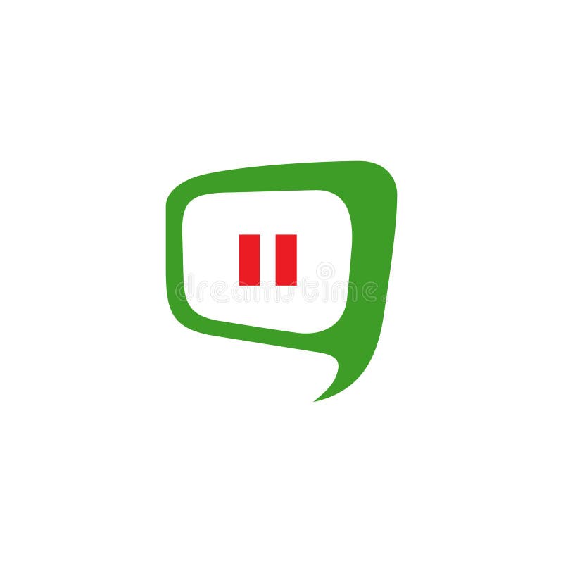 Pause talk chat logo icon stock vector. Illustration of talk - 255187107