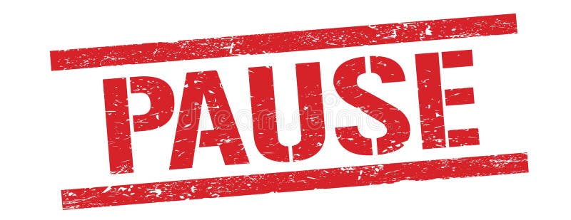 PAUSE Text Written on Orange Grungy Round Stamp Stock Illustration ...