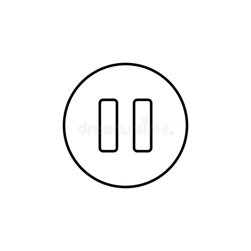 Pause Vector Line Icon Symbol Stock Illustration - Illustration of stop ...