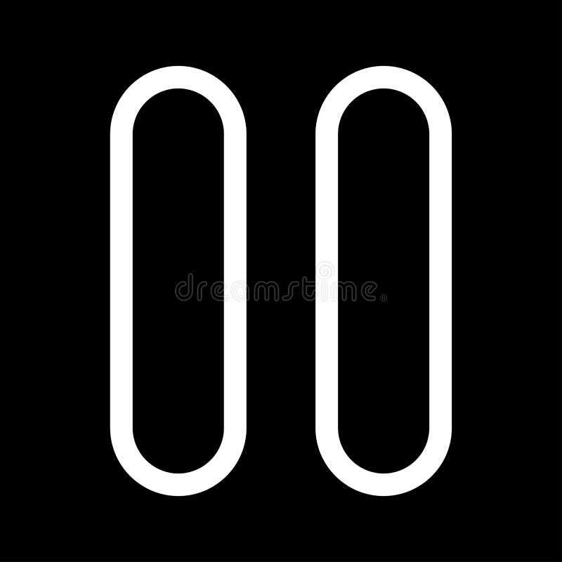 Pause white color icon . stock vector. Illustration of eject - 98341219