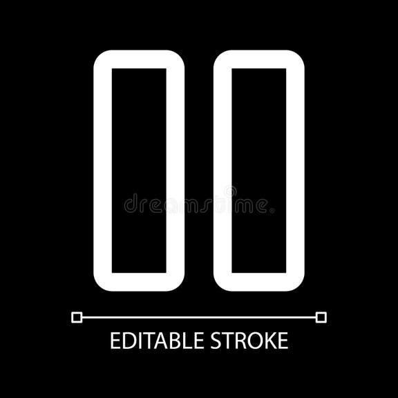 Pause White Linear Ui Icon for Dark Theme Stock Vector - Illustration ...