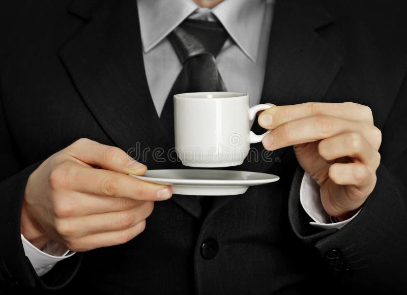 Pause in the Work - Cup of Strong Black Coffee Stock Photo - Image of ...