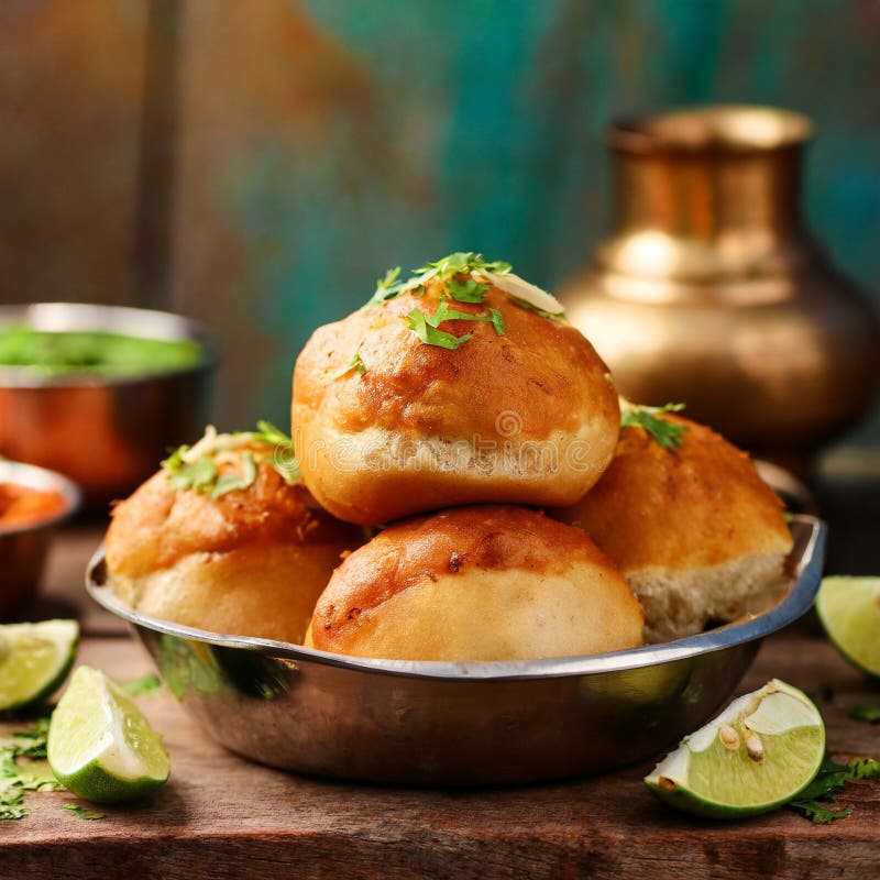 Indian breakfast Pav Bread stock illustration. Illustration of meal ...