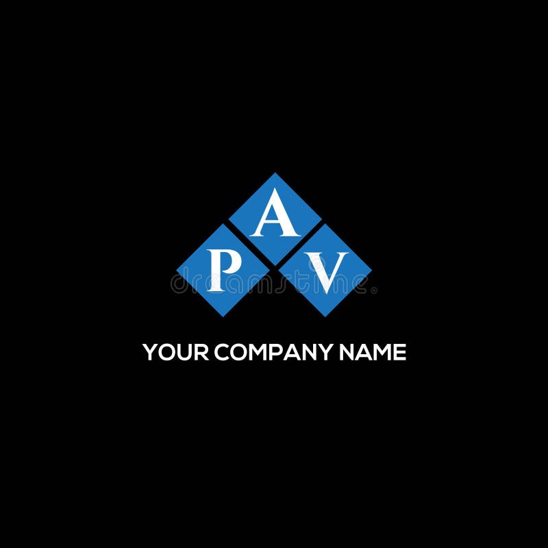 PAV Letter Logo Design on BLACK Background. PAV Creative Initials ...