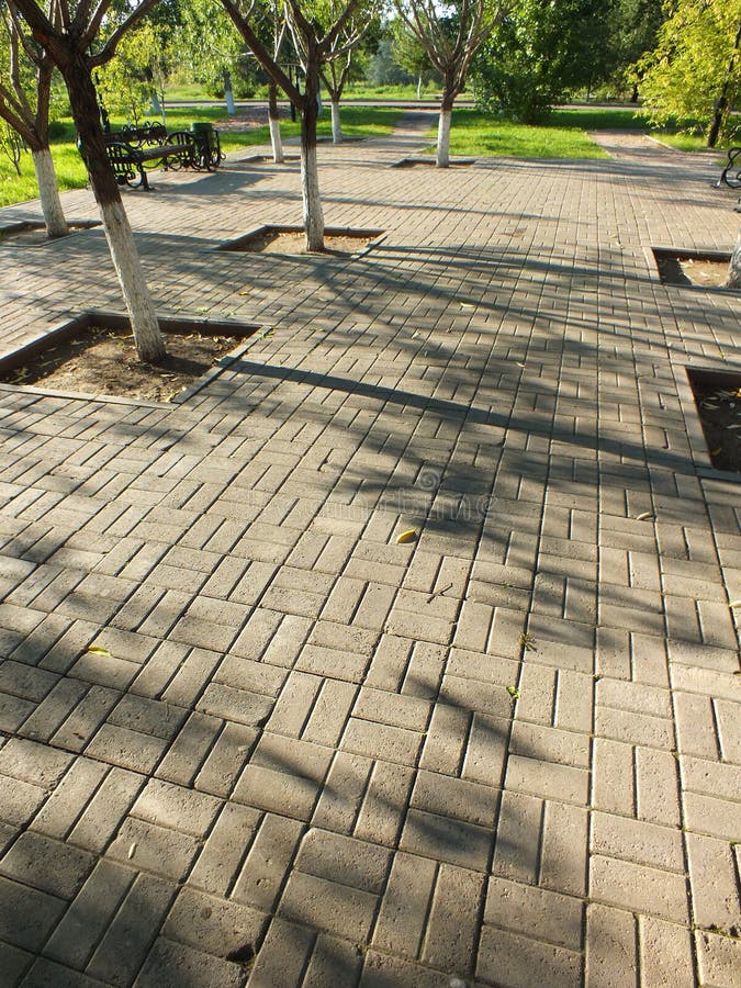 A paved area with shadows stock photo. Image of paved - 33389092