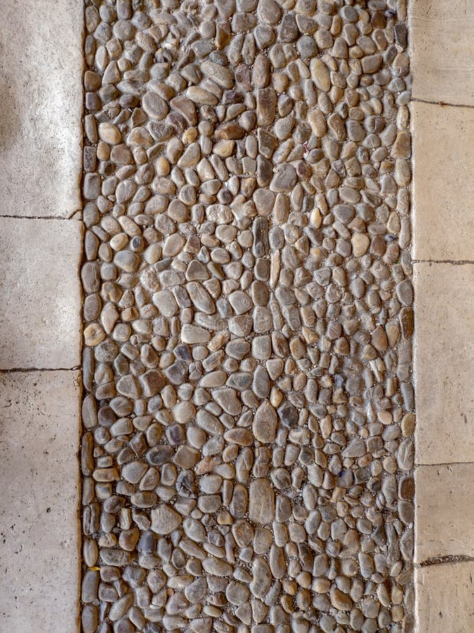Paved Floor with Rolls of River Stock Photo - Image of cobblestone ...