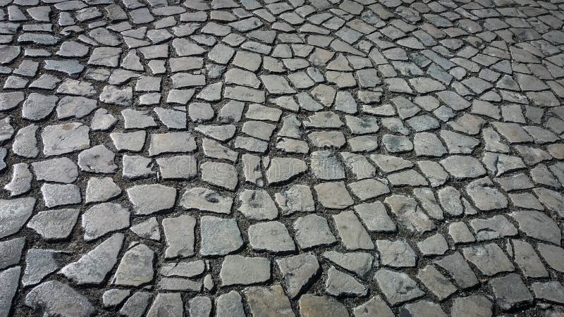 Paved Ground for Use in Background. Lisbon, Portugal Stock Image ...