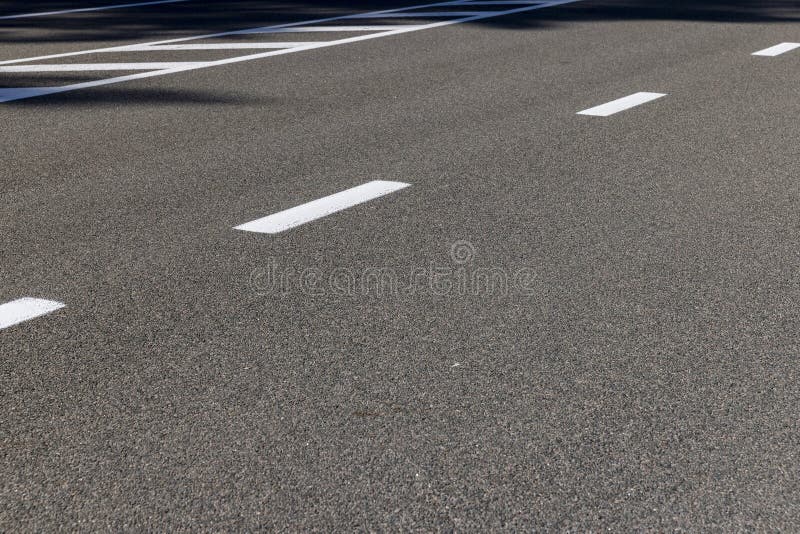 Paved Highway with White Road Markings Stock Photo - Image of asphalt ...