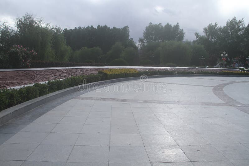 Square, trees stock image. Image of hedges, area, create - 374407619