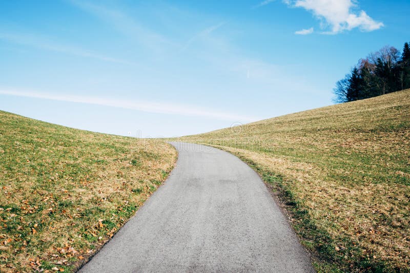 Paved Path in the Alps in Spring Stock Image - Image of asphalted ...
