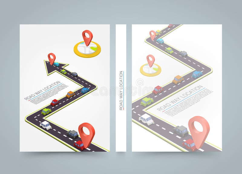 Paved Path on the Road. Banner Road Book. A4 Size Paper, Vector ...