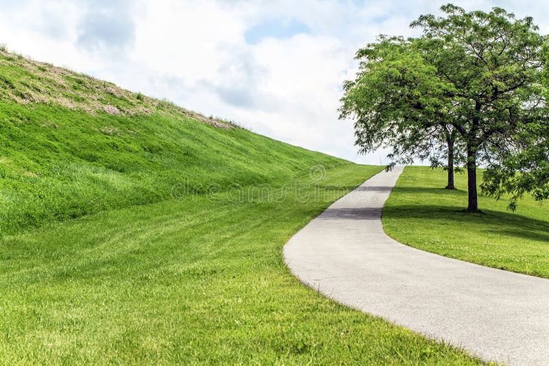 Paved Path up Hill stock image. Image of spring, scenery - 32120479